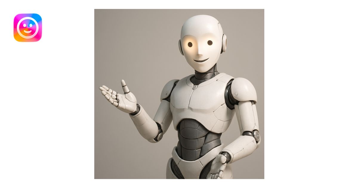 personified AI as white metal humanoid robot, articulated joints ...