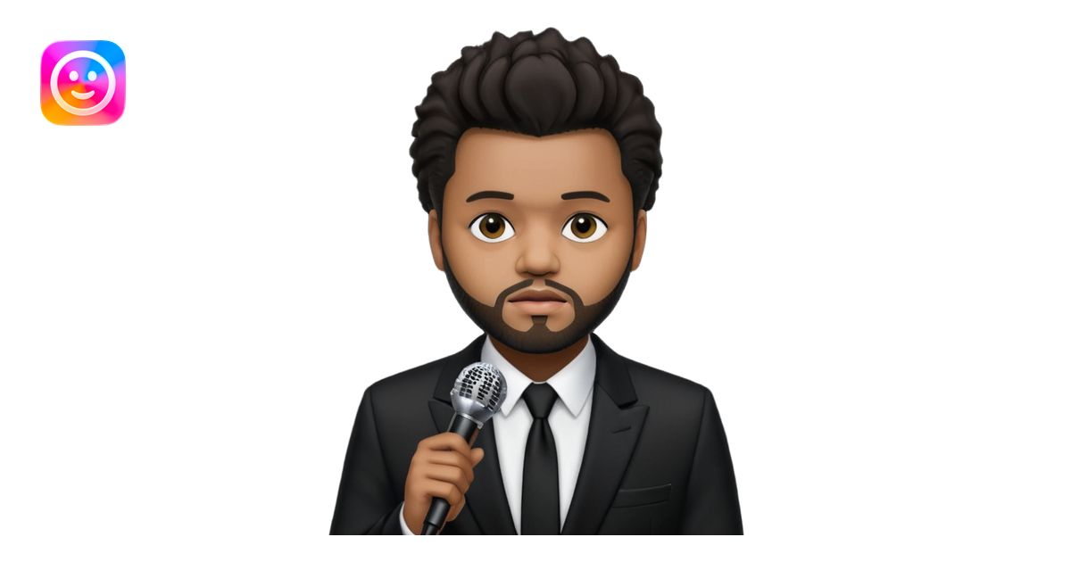The weeknd holding microphone emoji | AI Emoji Generator