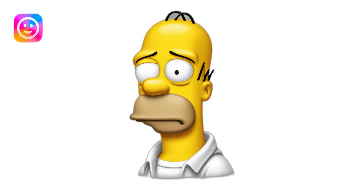 Homer Simpson with a bored expression emoji | AI Emoji Generator