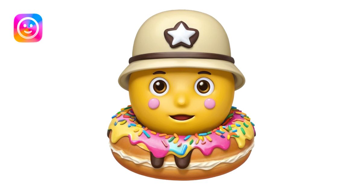 Donut with trooper hat emoji | AI Emoji Generator