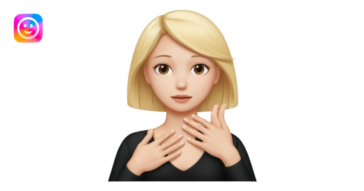 Hands grabbing blonde persons neck emoji | AI Emoji Generator