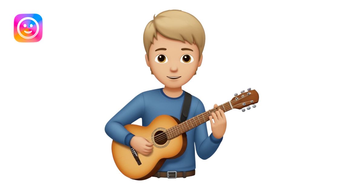 white Guy playing guitar emoji | AI Emoji Generator