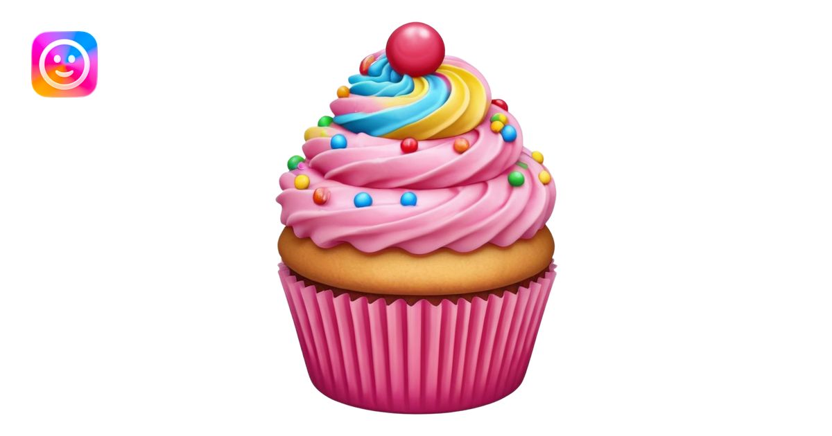 Cupcake with pink icing emoji | AI Emoji Generator