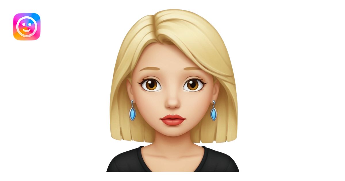 Girl blonde lip piercing emoji | AI Emoji Generator