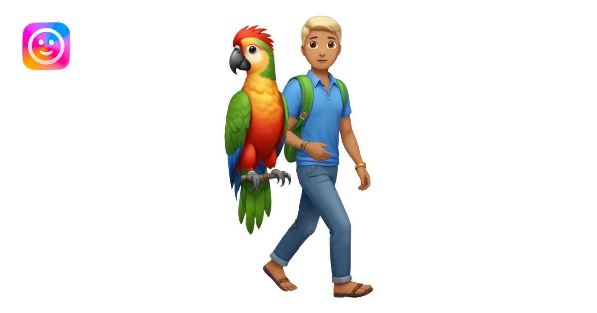 Walker + parrot on shoulder, Pet Walkers, Full body with walk pose ...