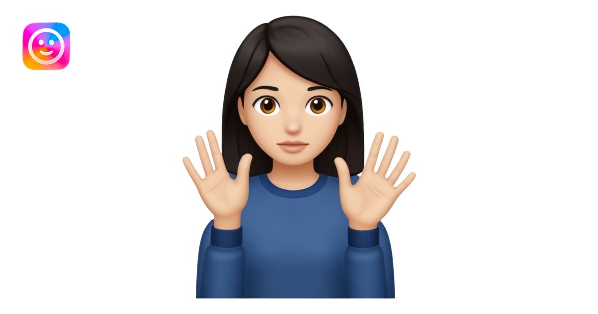 persona negando con la mano emoji | AI Emoji Generator