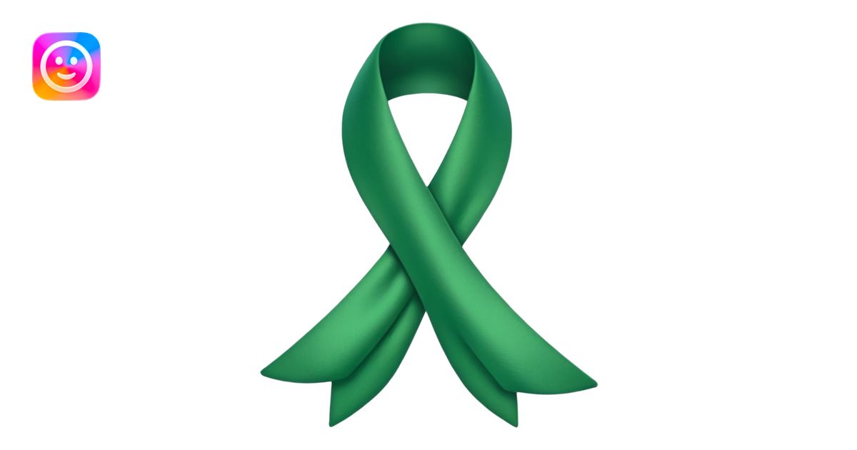 green cancer ribbon emoji | AI Emoji Generator