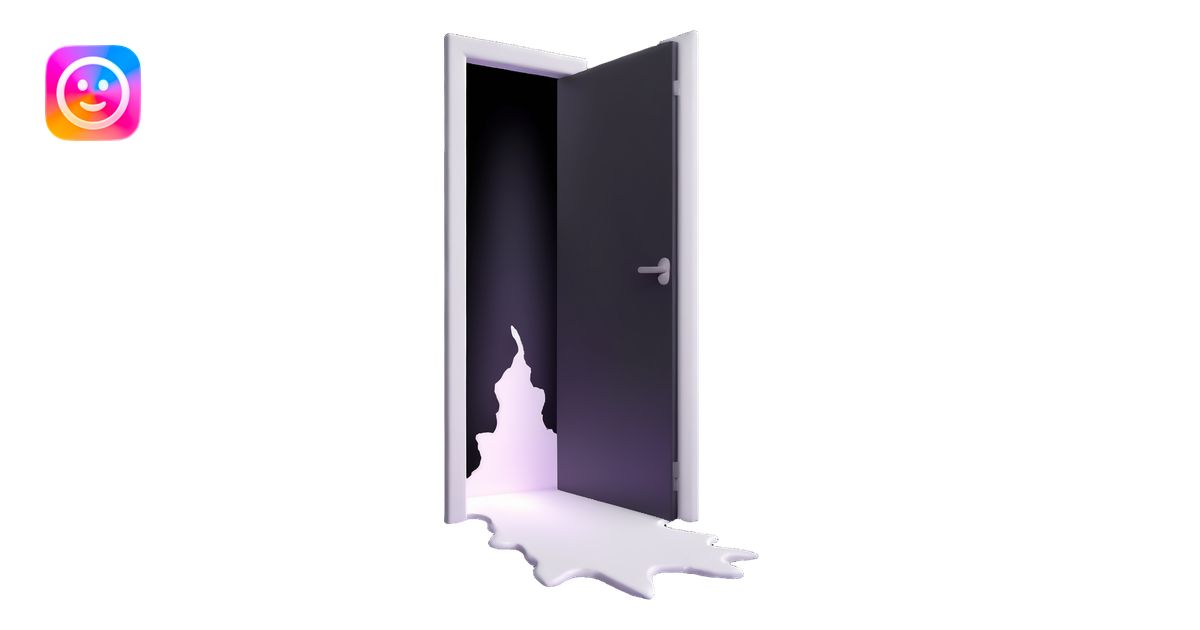 door ajar with intense white light pouring through the crack emoji | AI ...