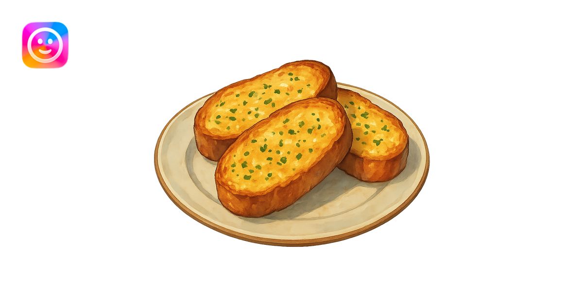 garlic bread on a plate emoji | AI Emoji Generator