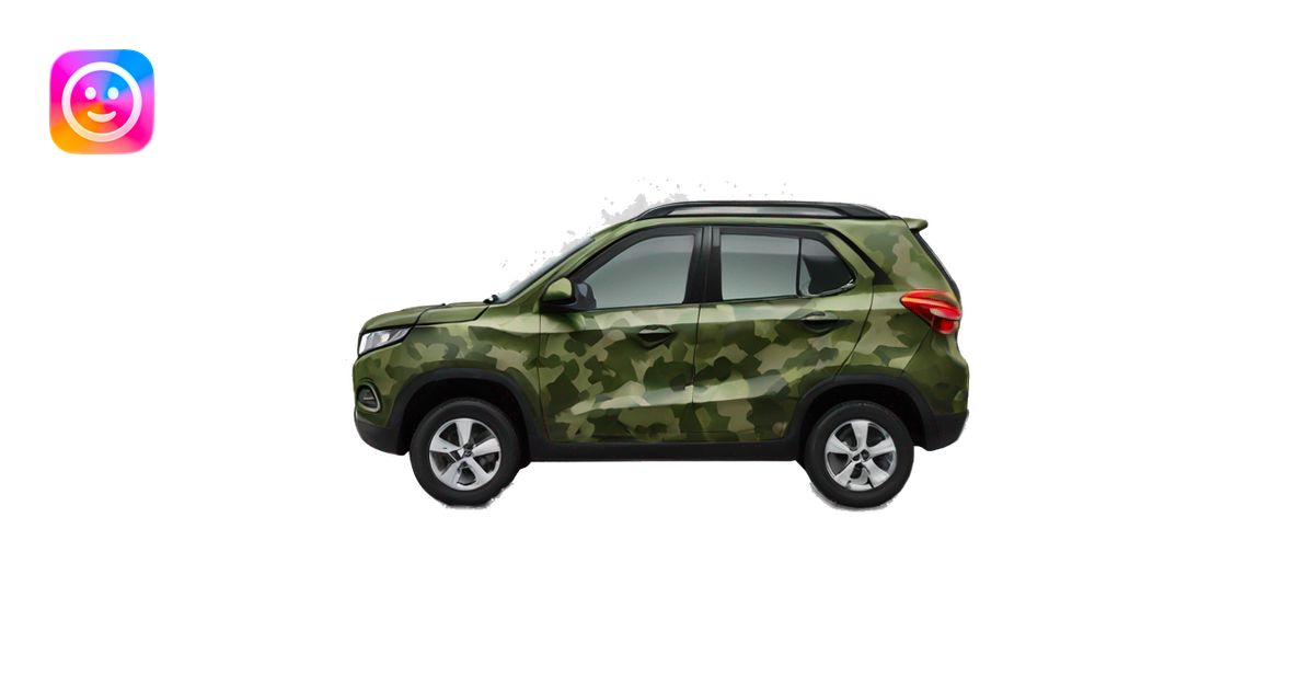 Tata punch camo green car side view emoji | AI Emoji Generator
