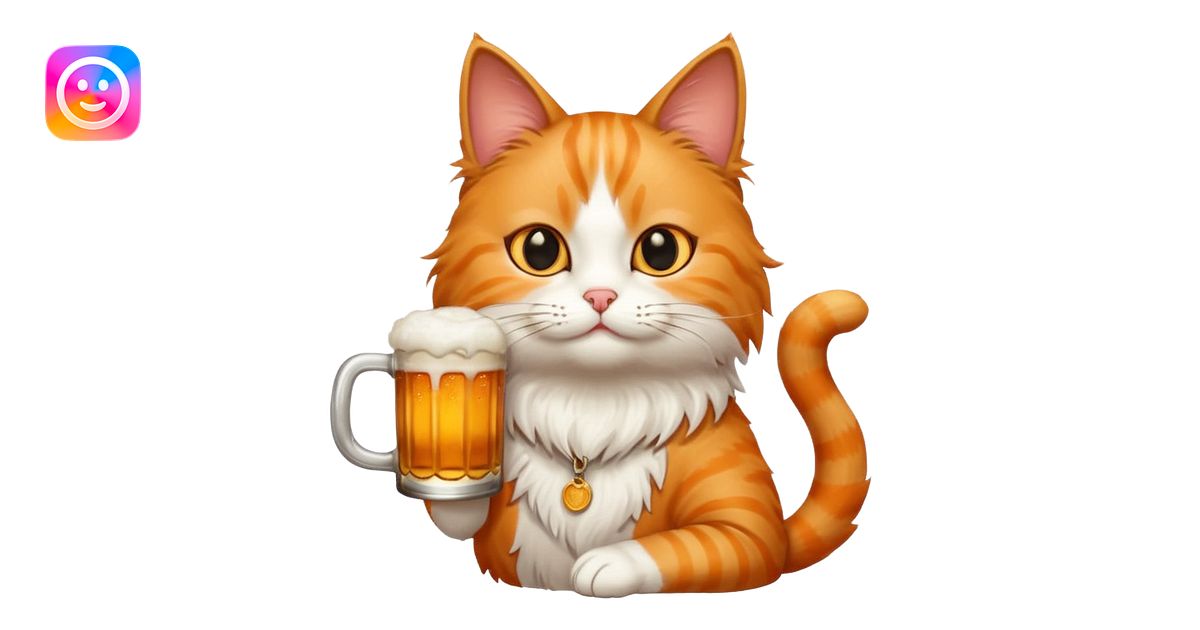 Un chat qui boit une bière emoji | AI Emoji Generator
