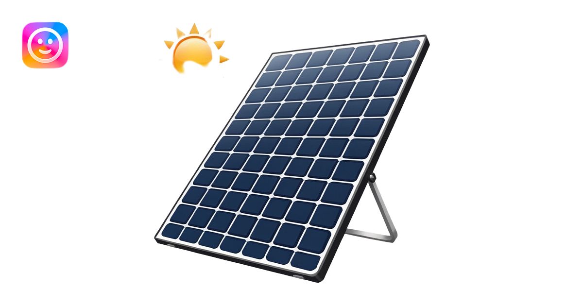 sleek solar panel with white lines, no sun icon emoji | AI Emoji Generator