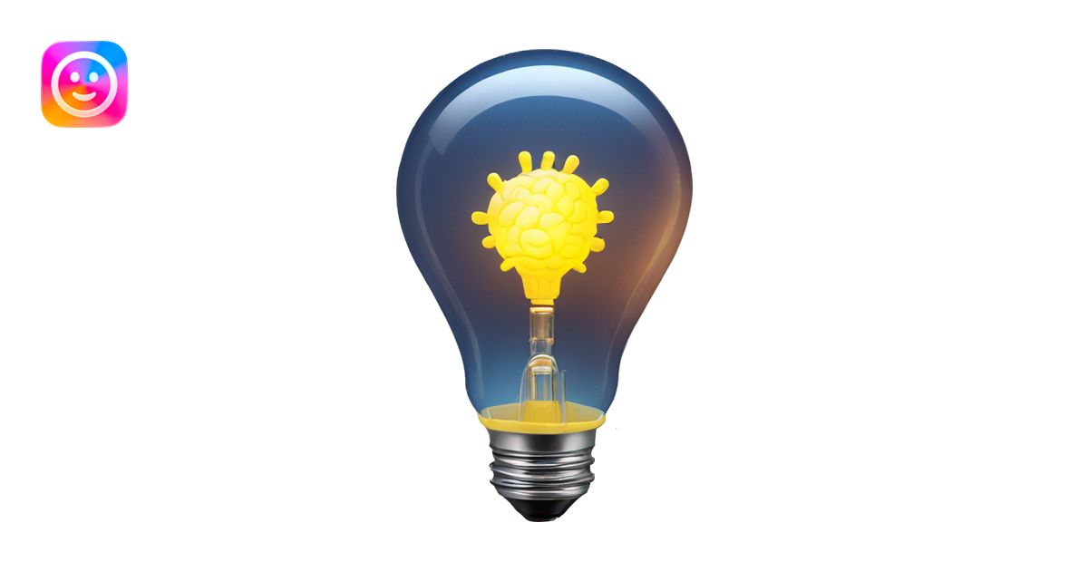 illuminated brain inside the light bulb emoji | AI Emoji Generator