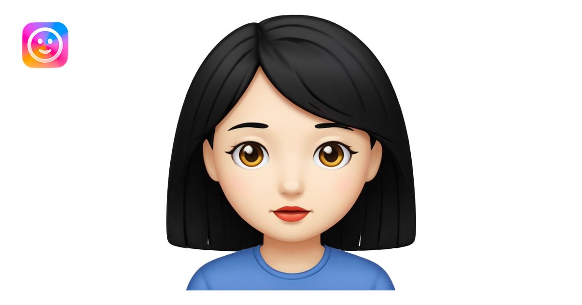 black hair girl emoji | AI Emoji Generator