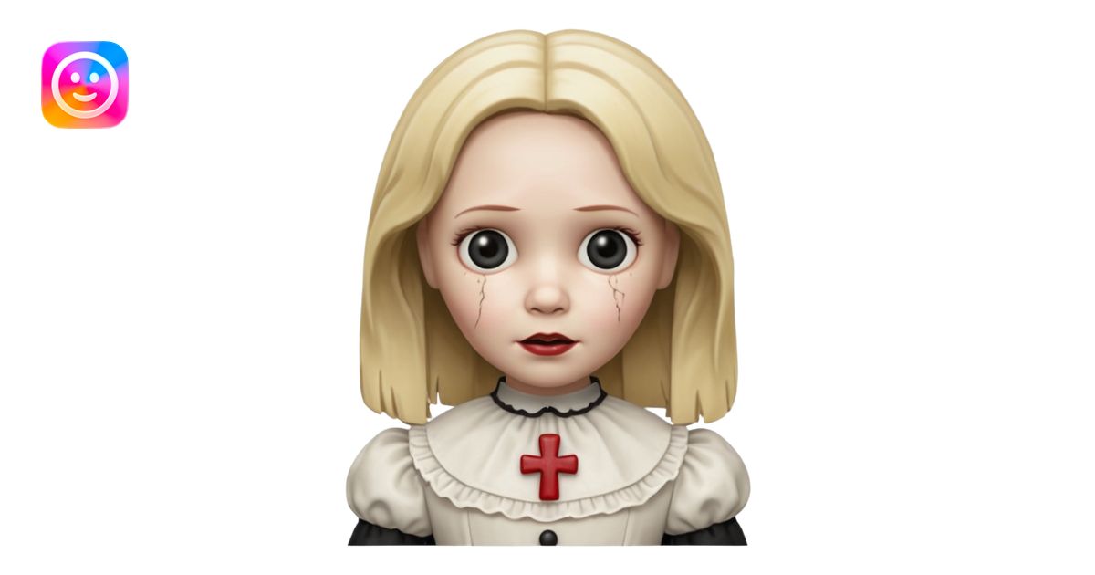 Annabelle doll from The Conjuring movie emoji | AI Emoji Generator