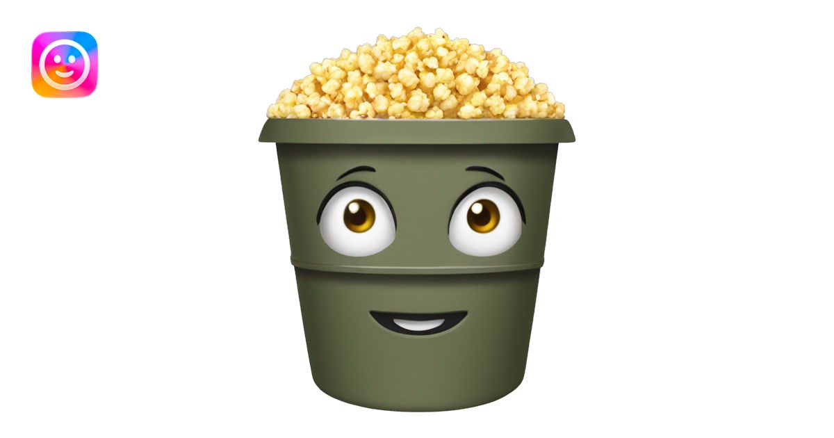 Humanized popcorn bucket in military gear emoji | AI Emoji Generator