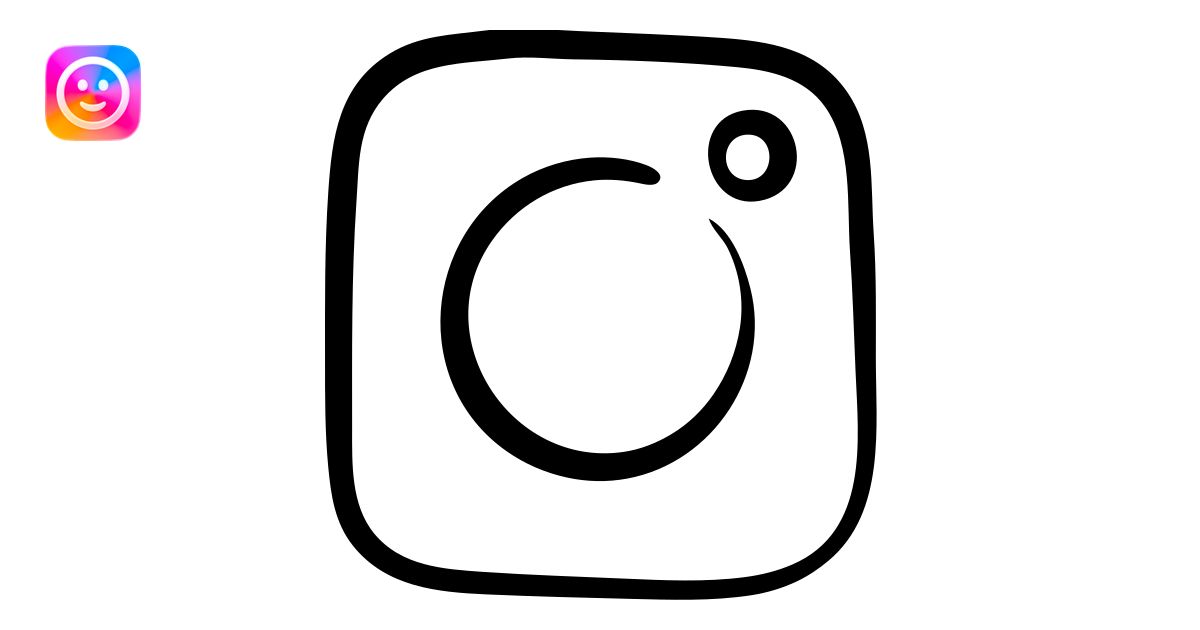 Instagram logo in minimalist icon style, simple lines, no fill icon ...