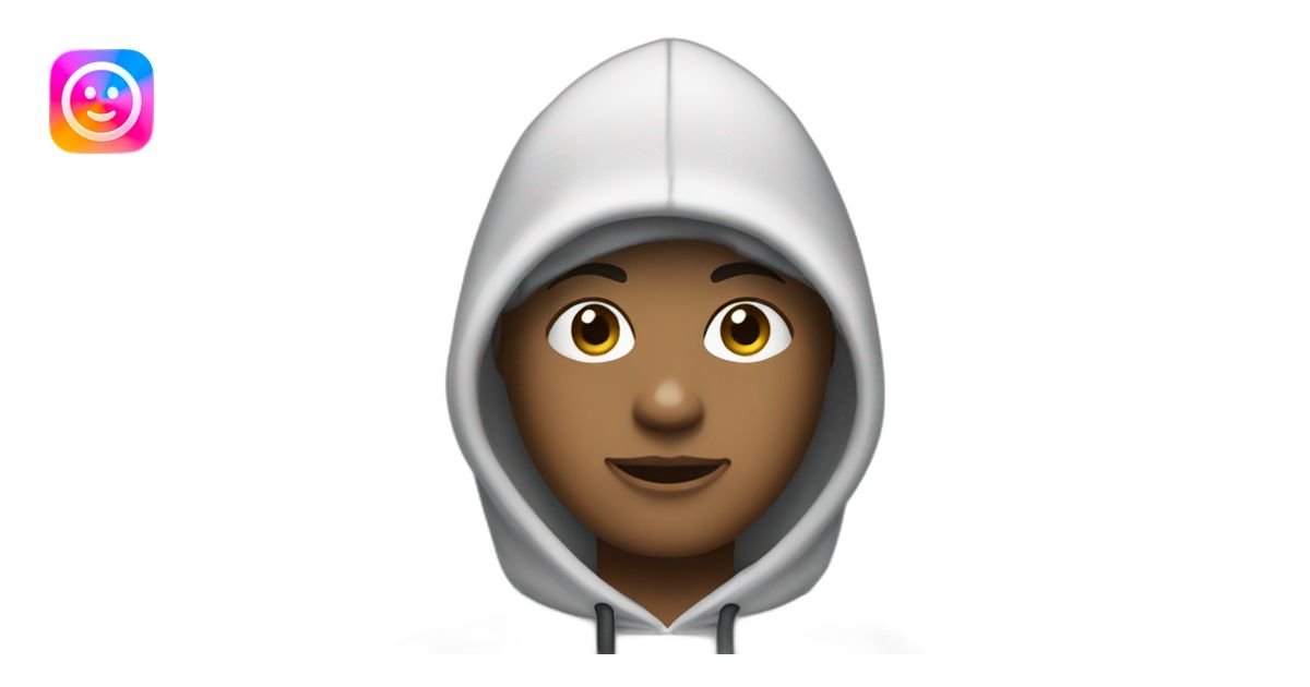 create me a character with Snapchat's Bitmoji style, having a hood with ...