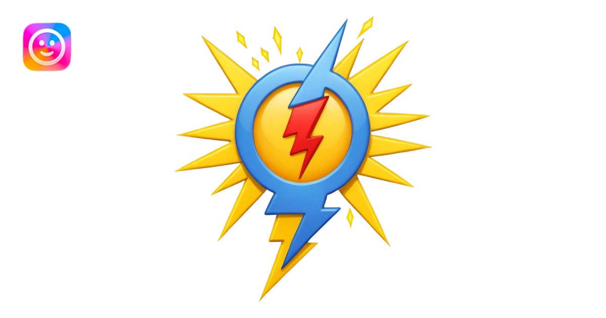 Lightning bolt combined with exclamation mark emoji | AI Emoji Generator