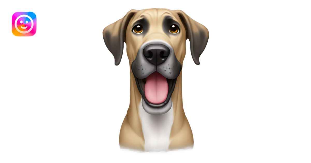 Great Dane smiling emoji | AI Emoji Generator