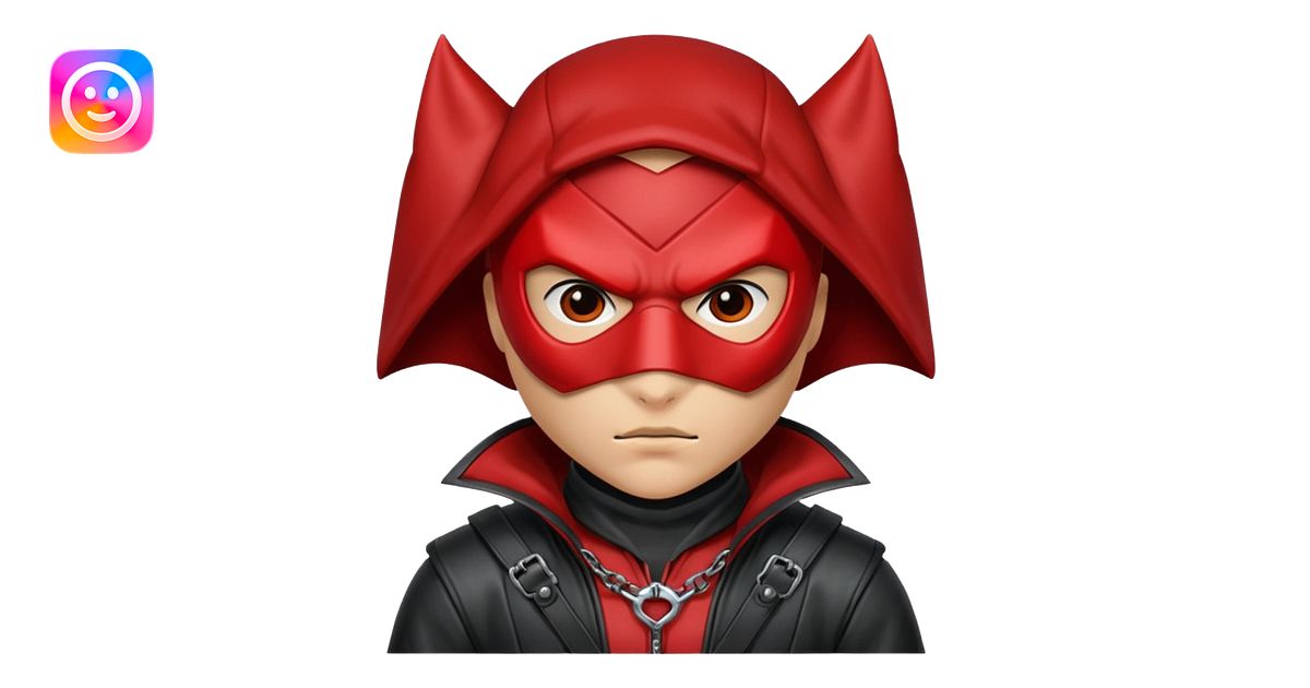 red hood with mask emoji | AI Emoji Generator