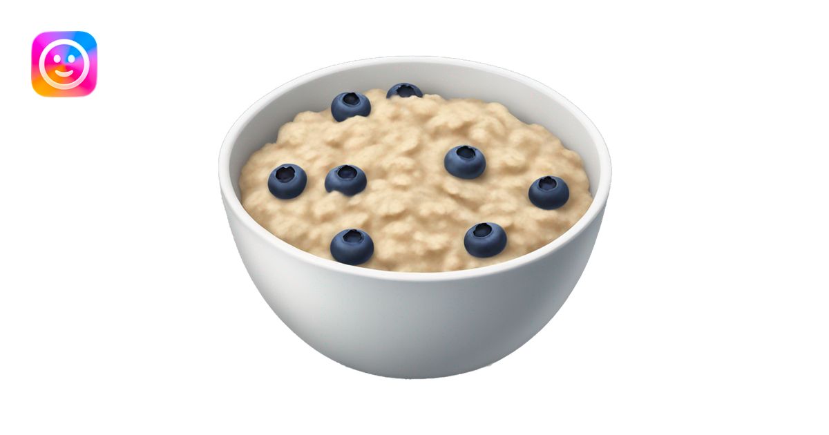 Bowl of oatmeal with blueberries emoji | AI Emoji Generator