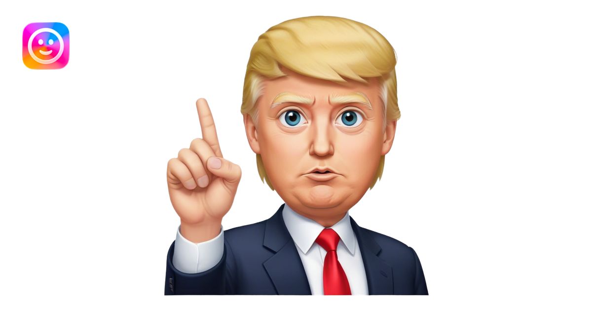 Super realistic Donald Trump pointing index finger up, realistic eyes ...