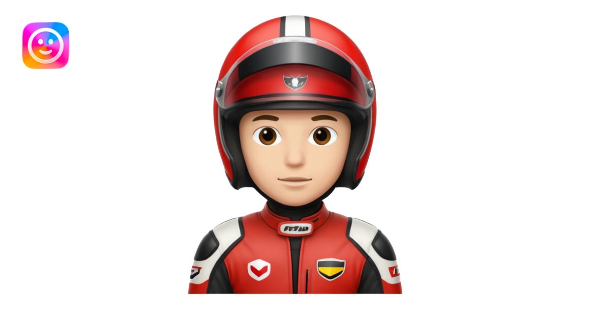 motorcycle racer with full face helmet emoji | AI Emoji Generator
