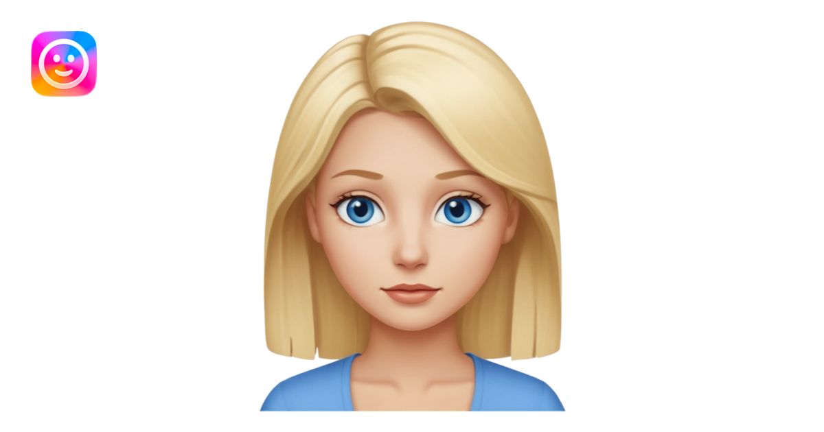 Blonde with as few details as possible, only her face emoji | AI Emoji ...