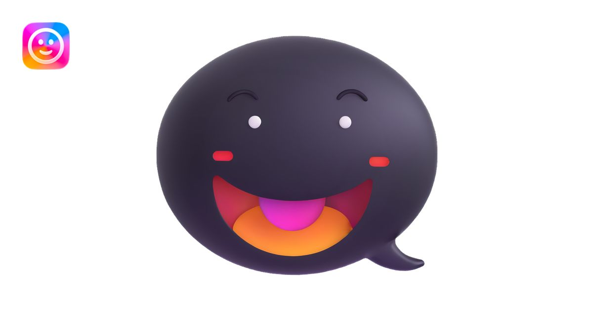 conversation bubble with a happy face emoji | AI Emoji Generator