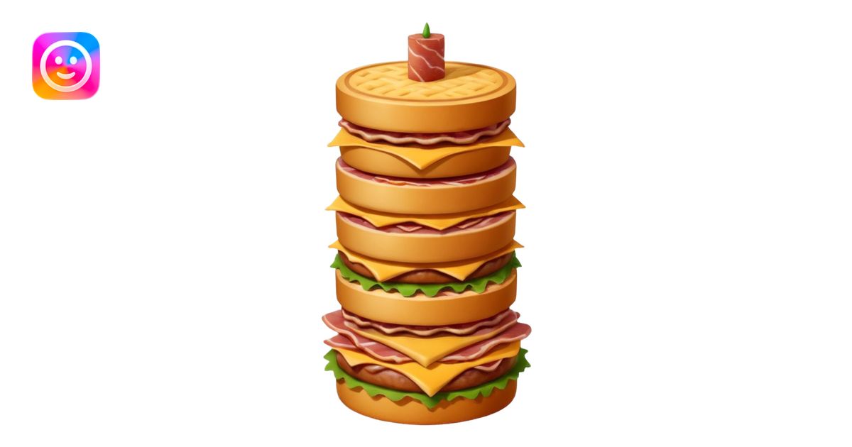 A savory food tower built from stacked meats emoji | AI Emoji Generator