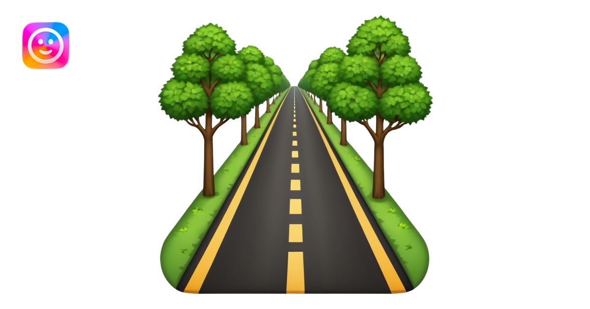 A long HORIZONTAL NOT VERTICAL road! (without lines) with trees and ...