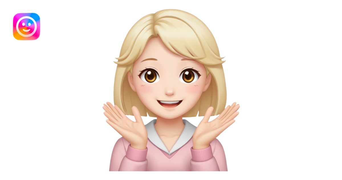 Anime girl clapping cheeks emoji | AI Emoji Generator