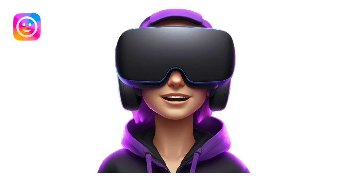 Russian girl wearing black hoody with violet letters "OMG", in vr ...