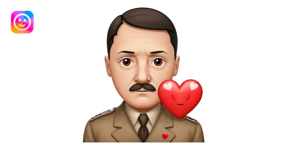 Adolf hitler showing heart emoji emoji | AI Emoji Generator