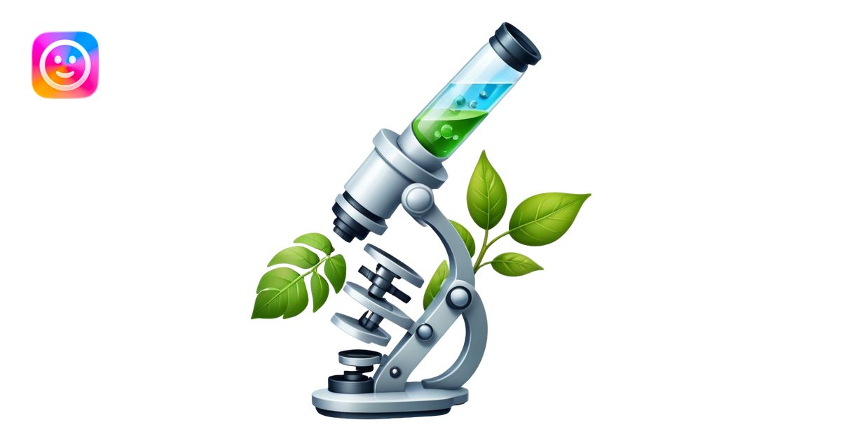 An icon featuring a DNA helix, a microscope, and a plant leaf ...