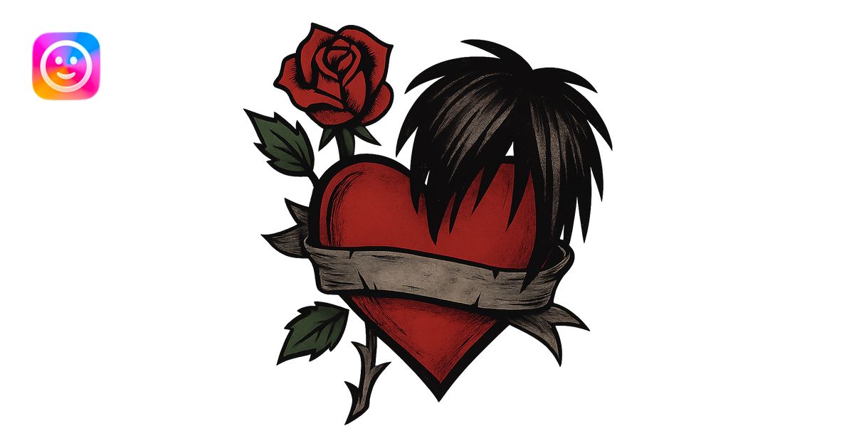 emo rose heart,, remove background emoji | AI Emoji Generator