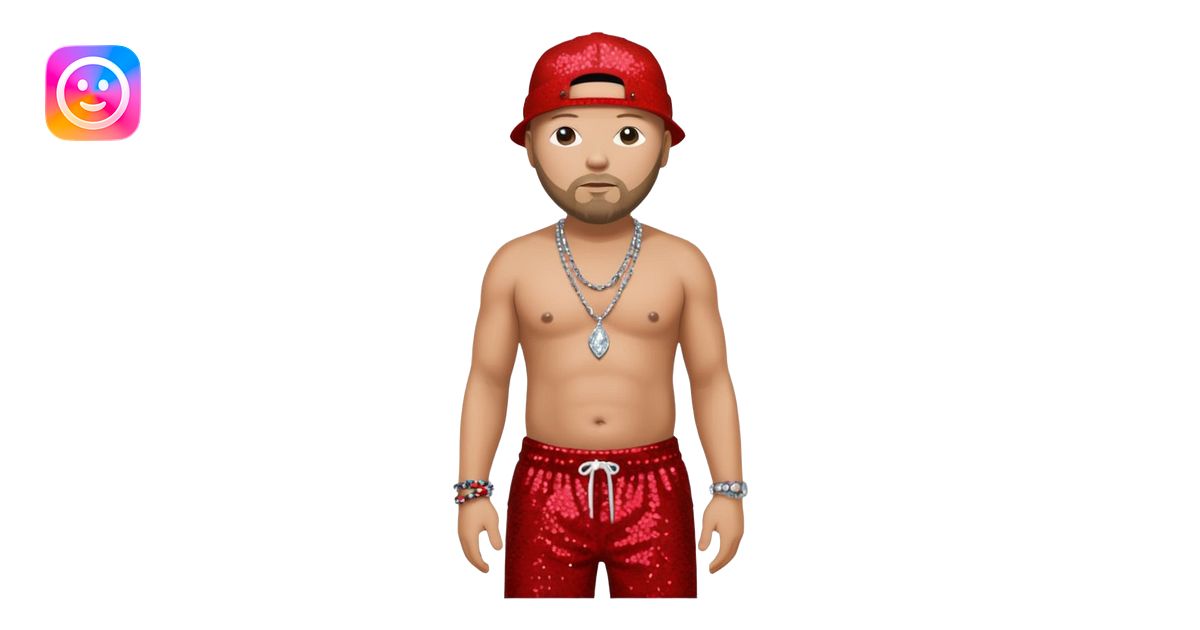 Fred Durst with red sequin baggy pants, shirtless with necklace emoji ...