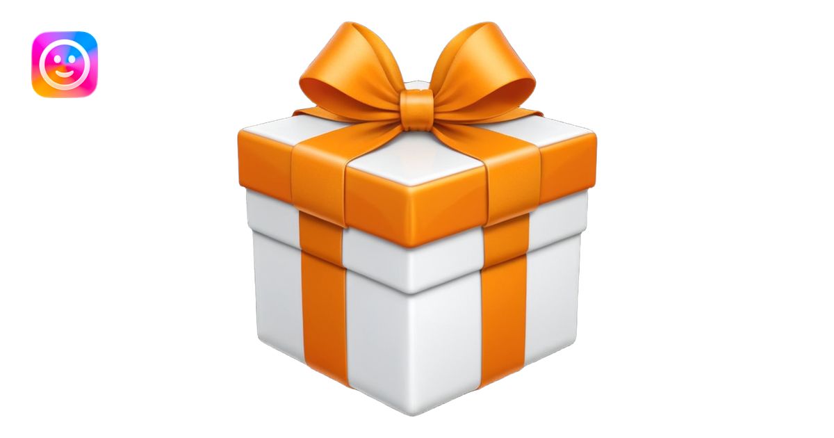 cadeau de noel orange et blanc emoji | AI Emoji Generator