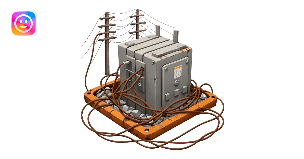 a collapsed electrical substation emoji | AI Emoji Generator