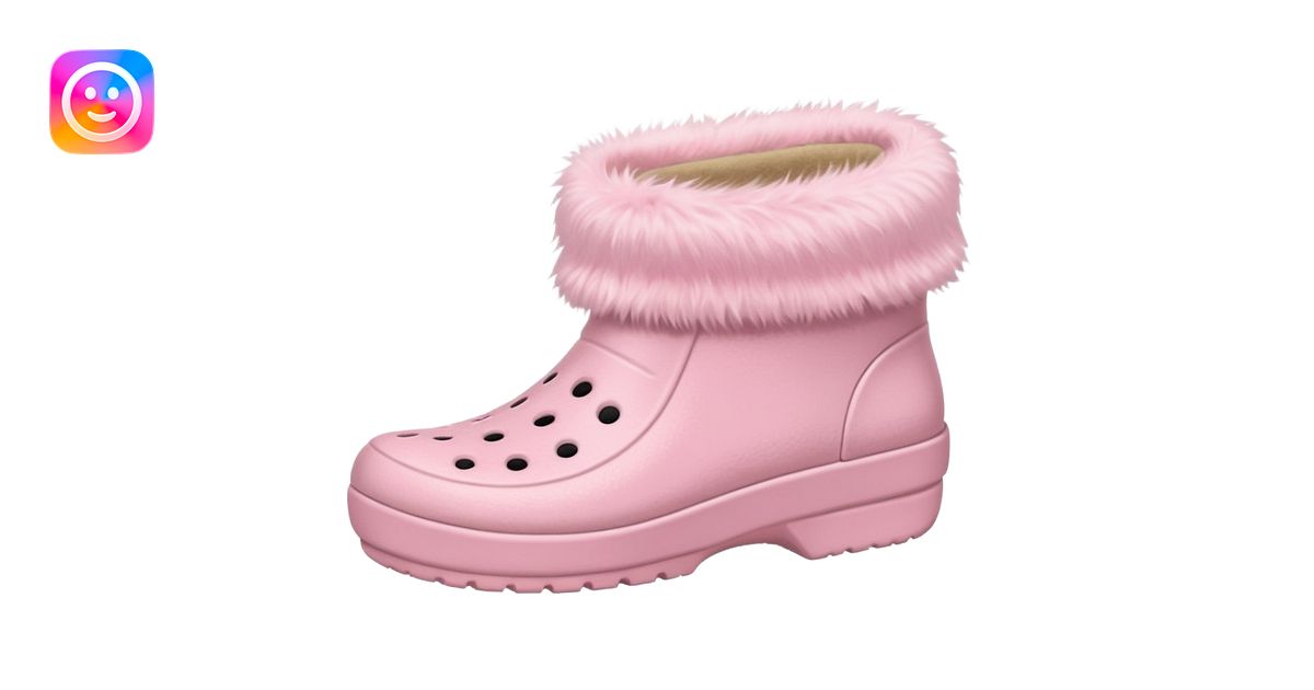 crocks with fur liningin pastel pink color emoji | AI Emoji Generator