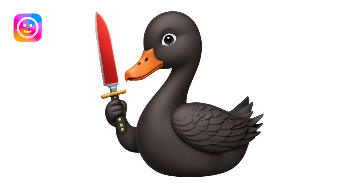 Black goose with a knife emoji | AI Emoji Generator