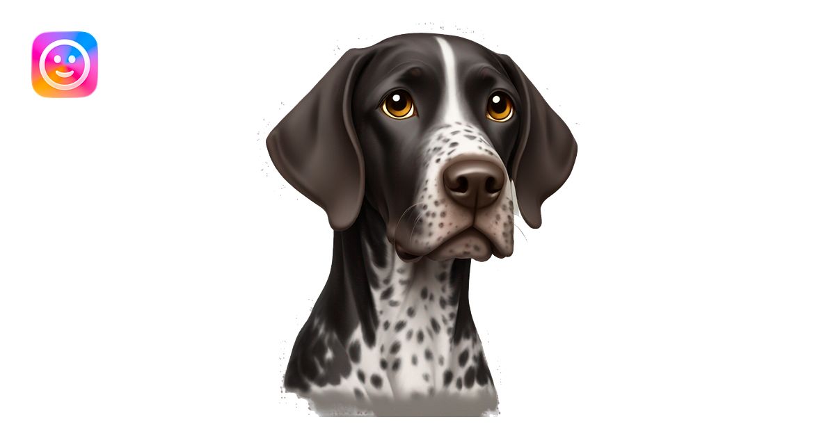Black German shorthair pointer emoji | AI Emoji Generator