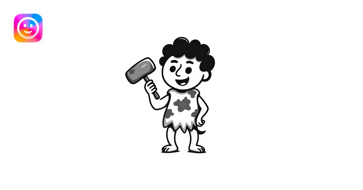 Caveman emoji in animal skin illustration | AI Emoji Generator