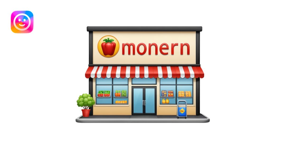 Super Market 🛒Of Front an Outside emoji | AI Emoji Generator