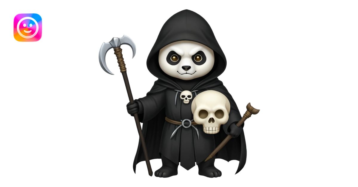 Panda Grim reaper emoji | AI Emoji Generator