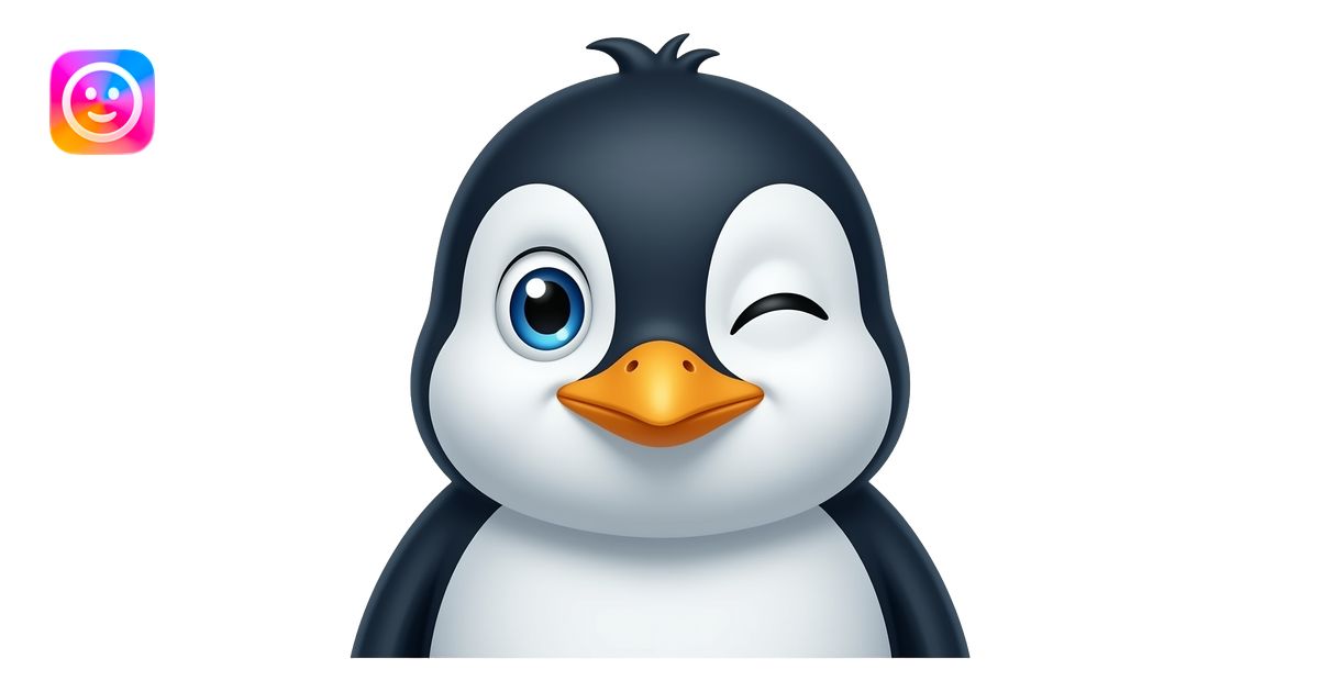 penguin with blue bombastic side eye emoji | AI Emoji Generator