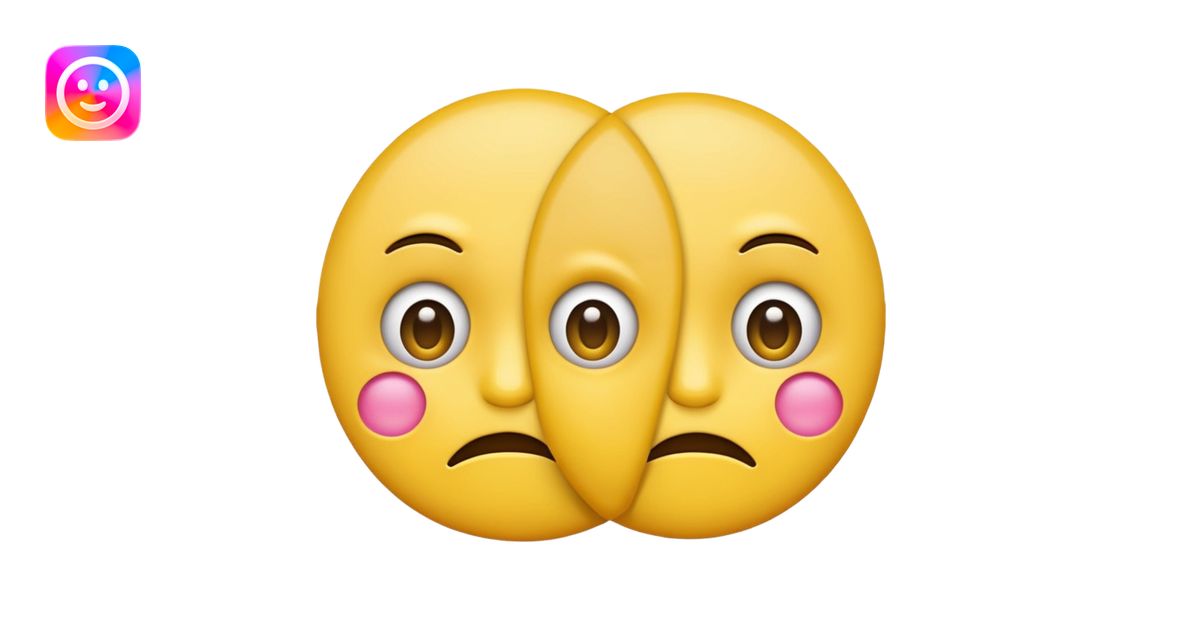 two emojis not happy stuck together no pink cheeks emoji | AI Emoji ...