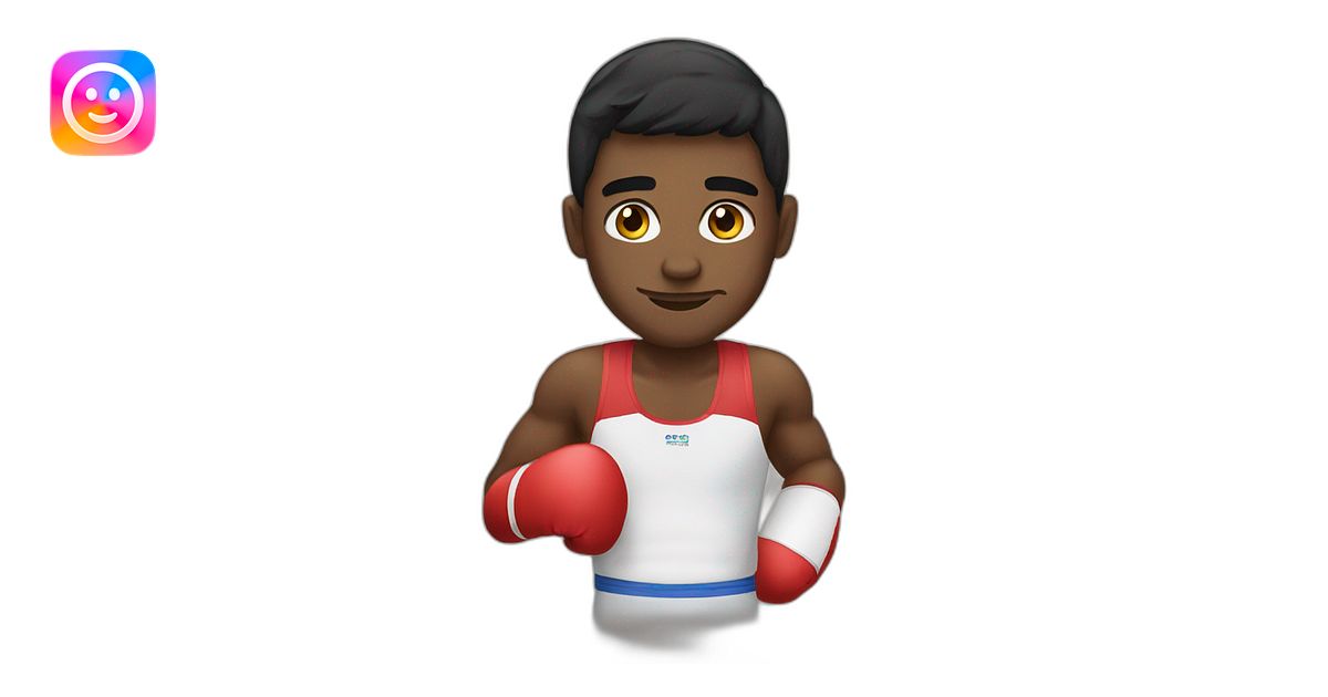 boxer looking at olympic rings emoji | AI Emoji Generator