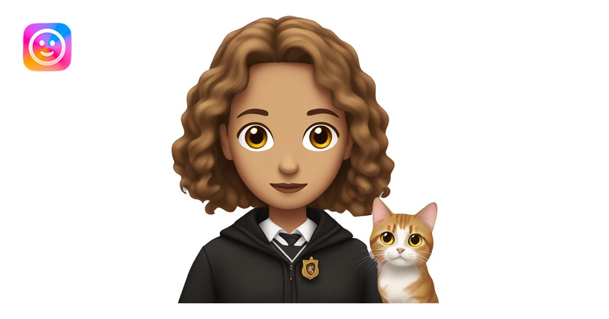 hermione granger with a cat face emoji | AI Emoji Generator